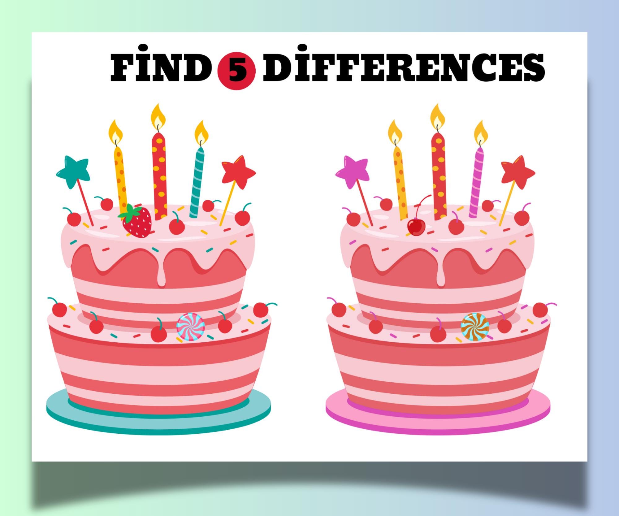 Search and Find Cake Activity Printable -5 Pages I Spy Game for Kids ...