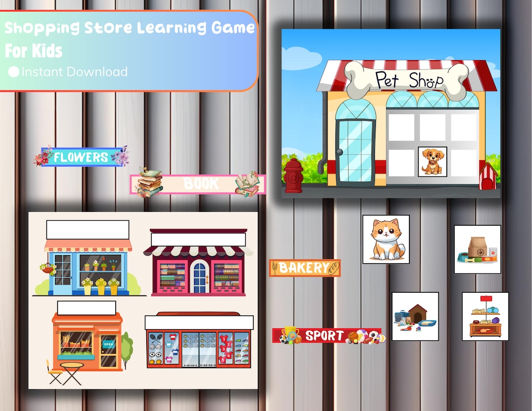 Shopping List Grocery Game, Pretend Play, Supermarket Dramatic Play ...