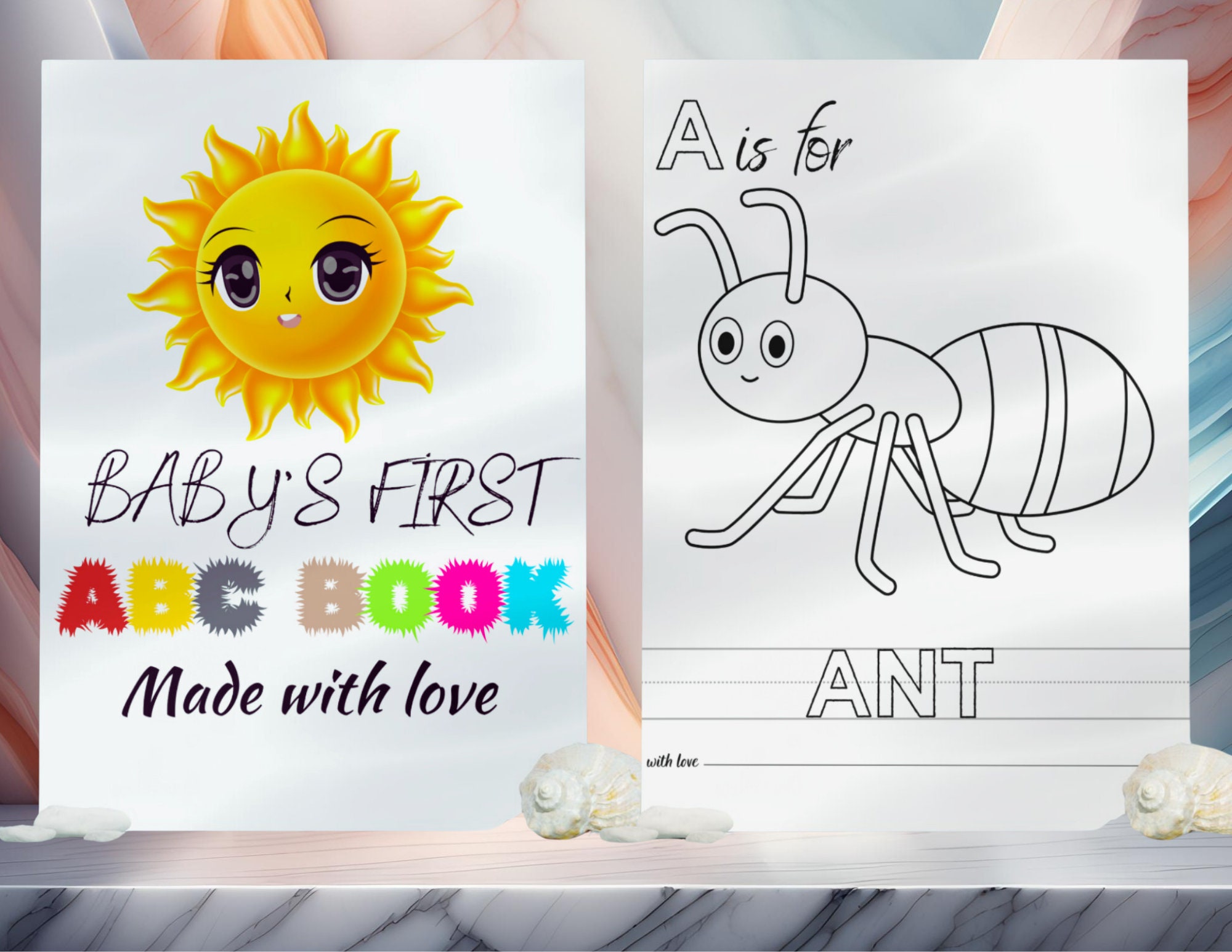 78 Pages ABC Baby Shower Coloring Book, Baby's First ABC Book,baby ...