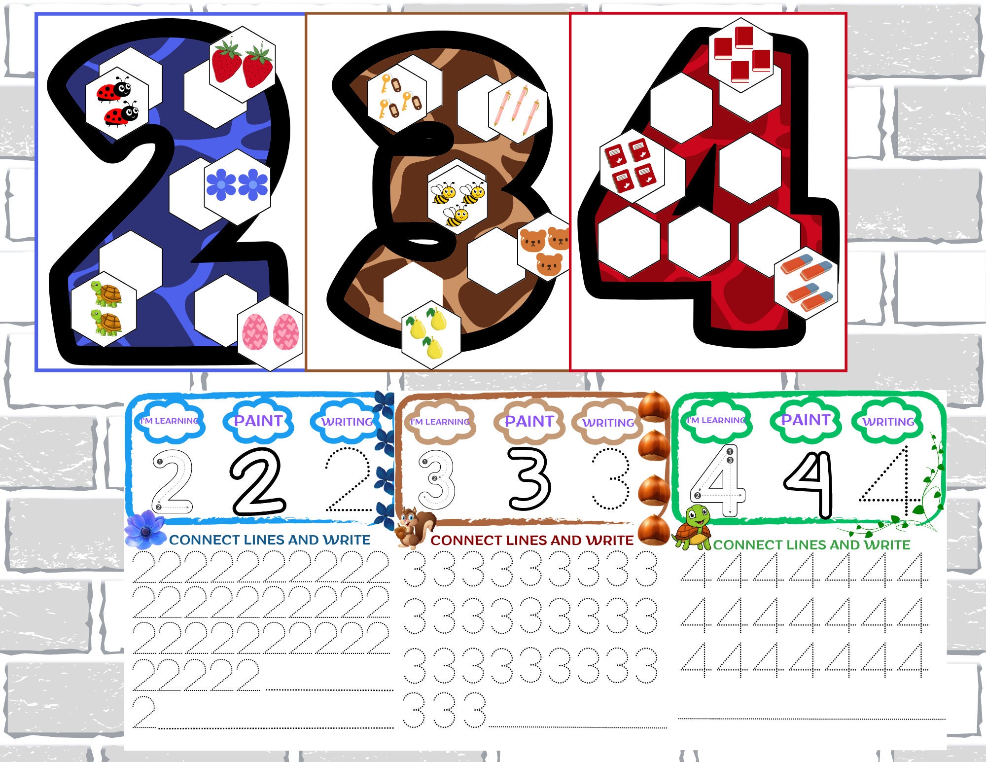 Preschool Printables Numbers 0-10,learning Numbers,preschool Learning ...