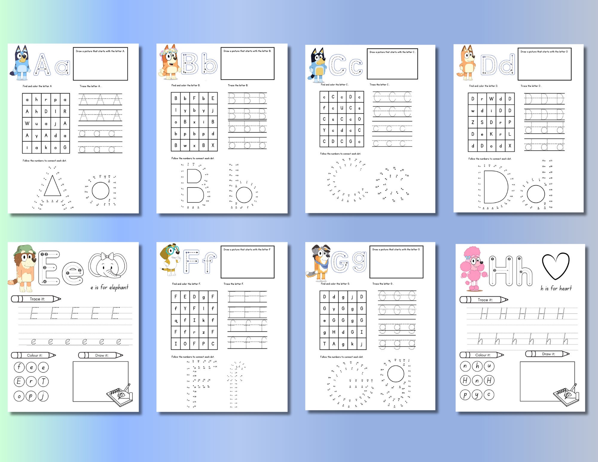 Bluey Busy Book,alphabet Busy Book,bluey Activity Book,bluey Activity ...