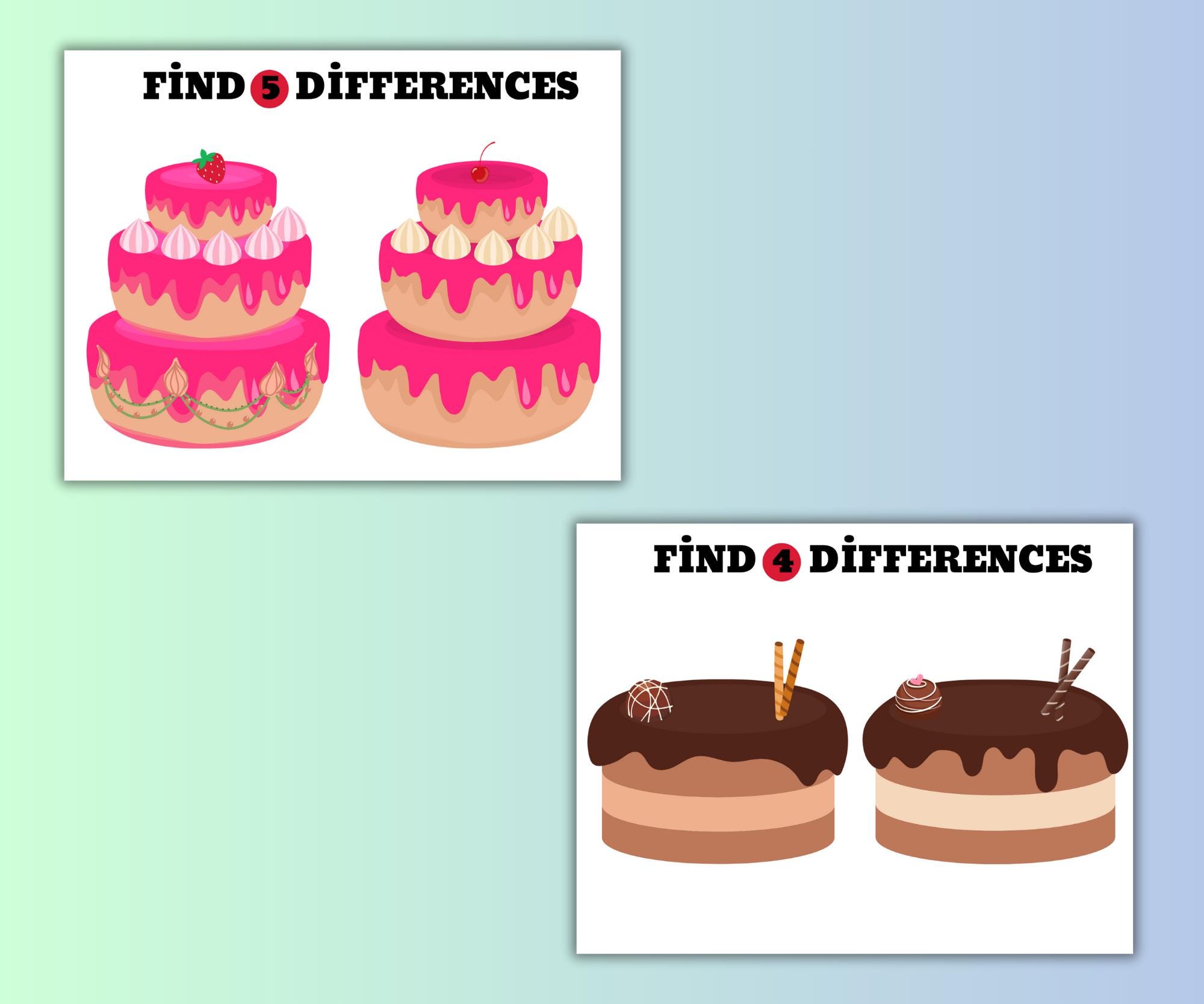 Search and Find Cake Activity Printable -5 Pages I Spy Game for Kids ...