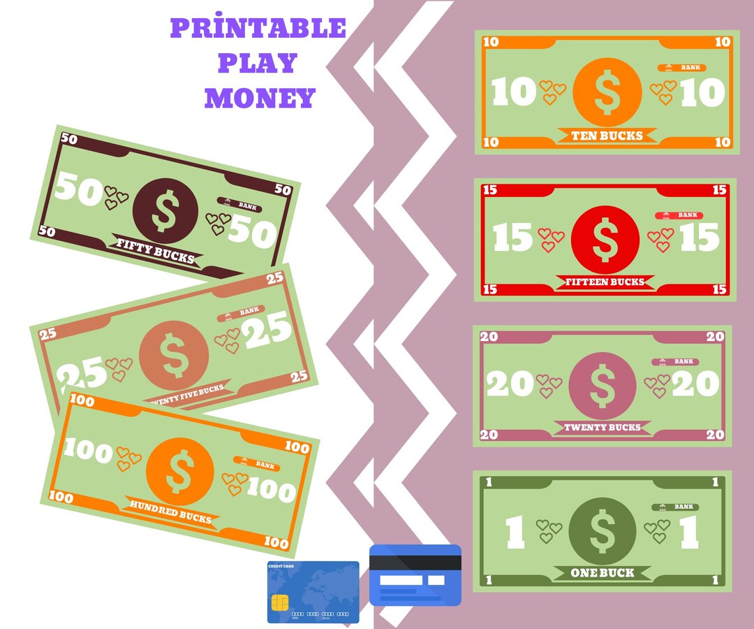 Play Money Printable for Kids – Editable Play Money Template – Pretend ...