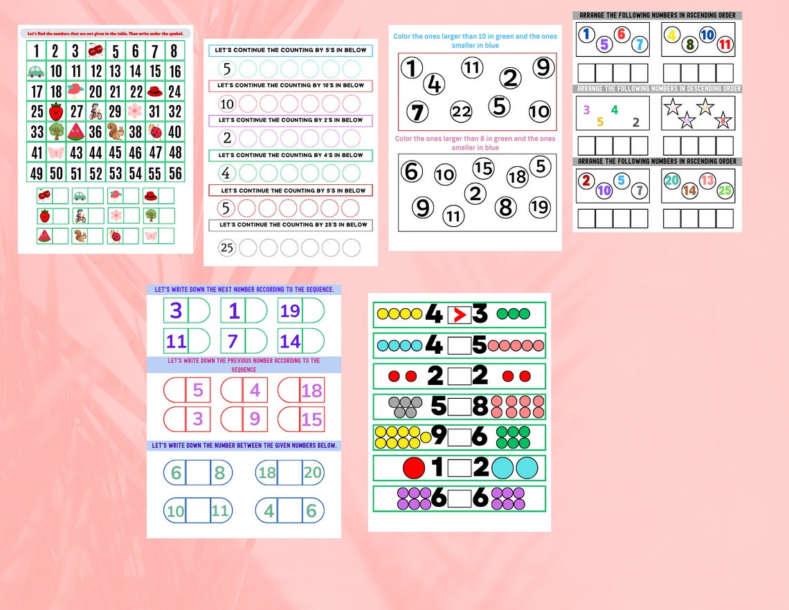 Preschool Math L Printable Math Worksheets L Kindergarten Worksheets L ...