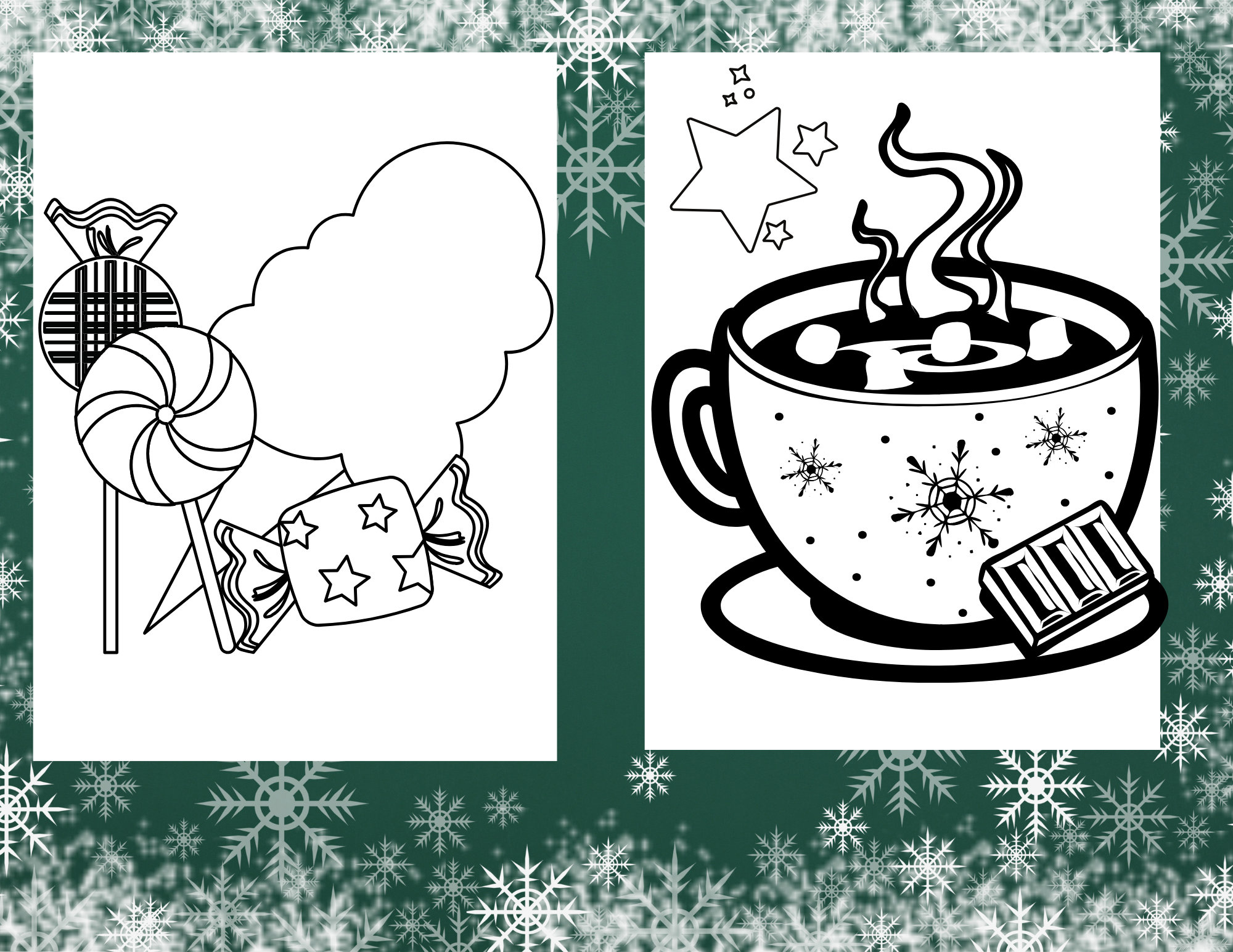 Christmas Coloring Pages, 95 Pages, Digital Download Printable Coloring ...