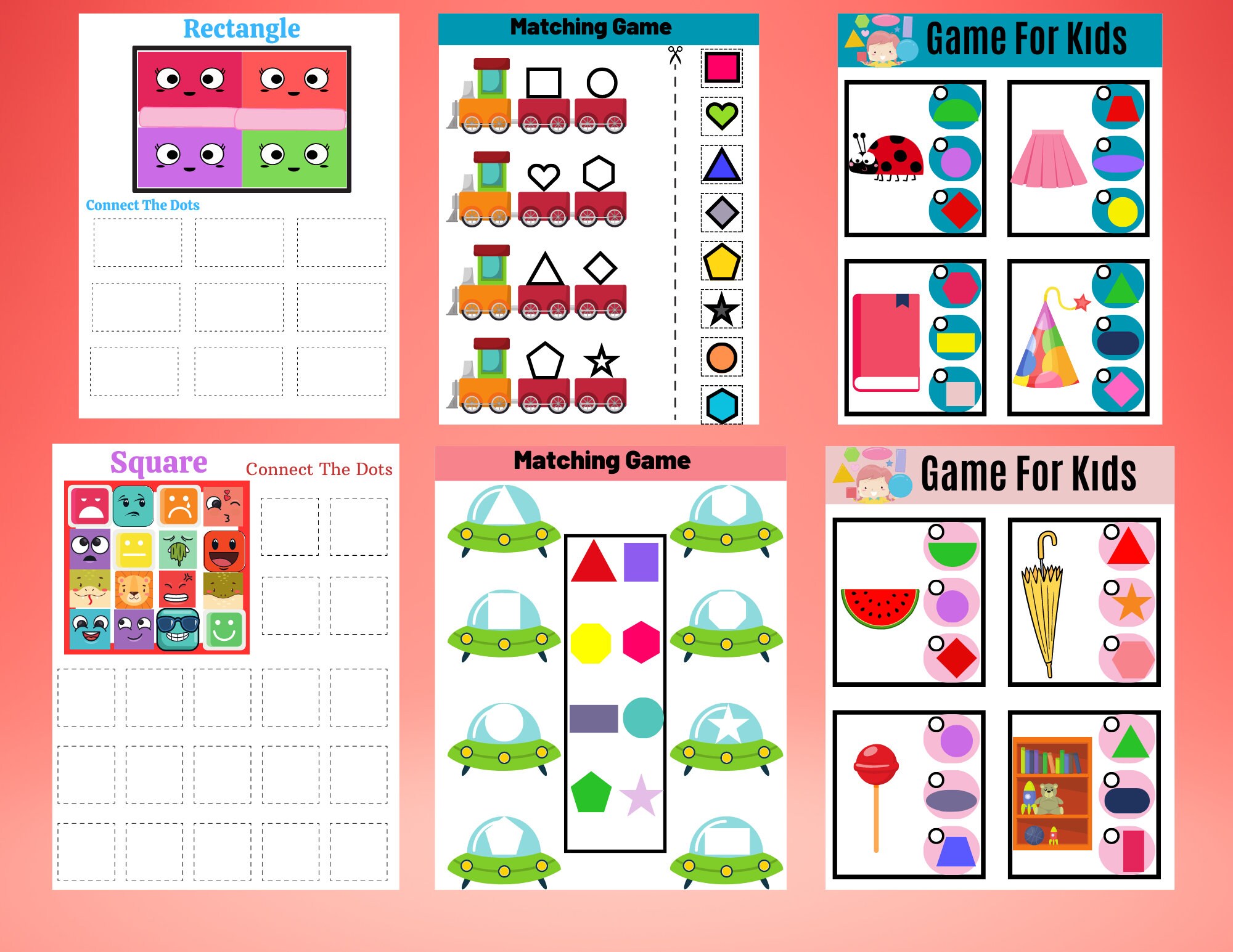 Geometric Shapes,shape Recognition,learning Geometry,shape Workbook ...