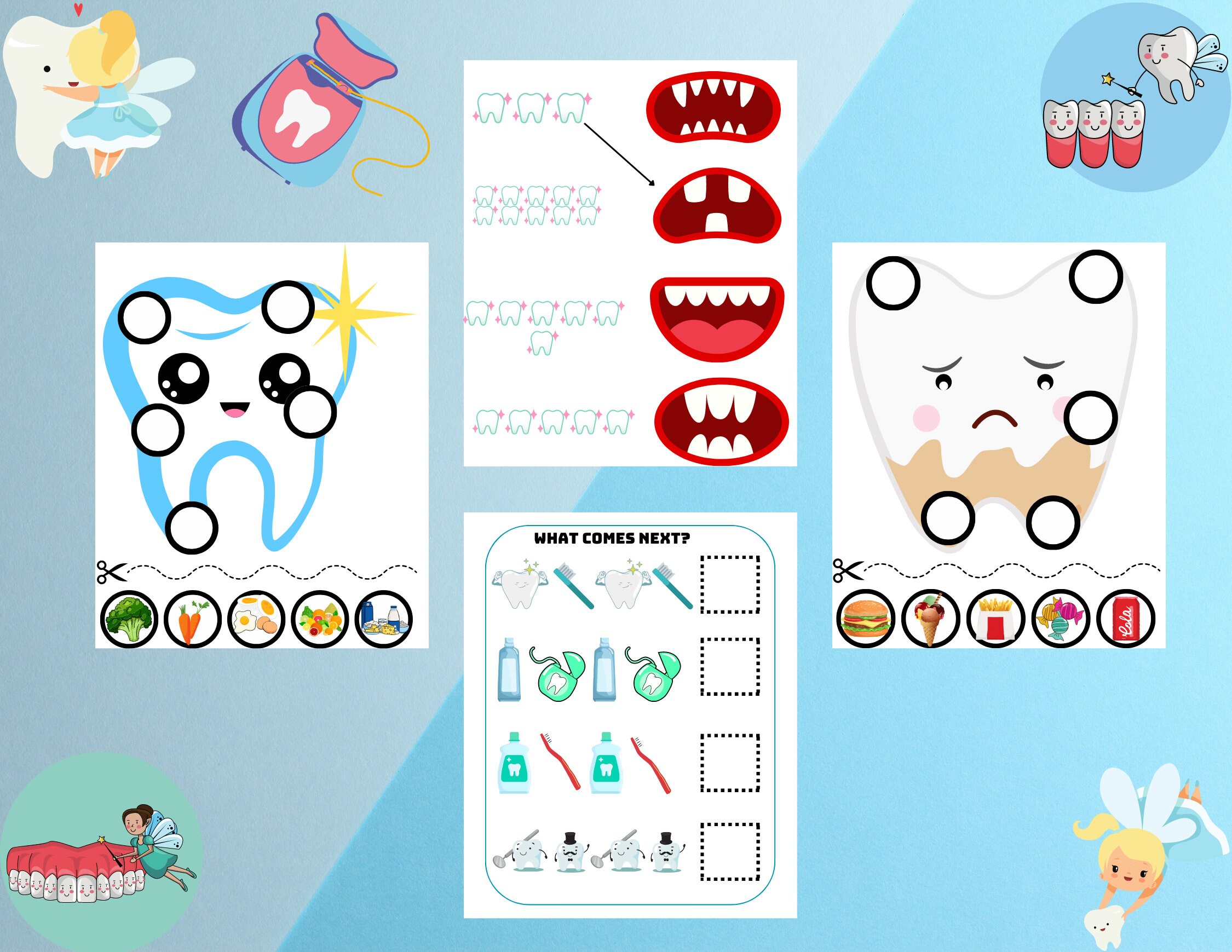 Preschool Toddler Activities Dental Health, Printable Homeschool ...