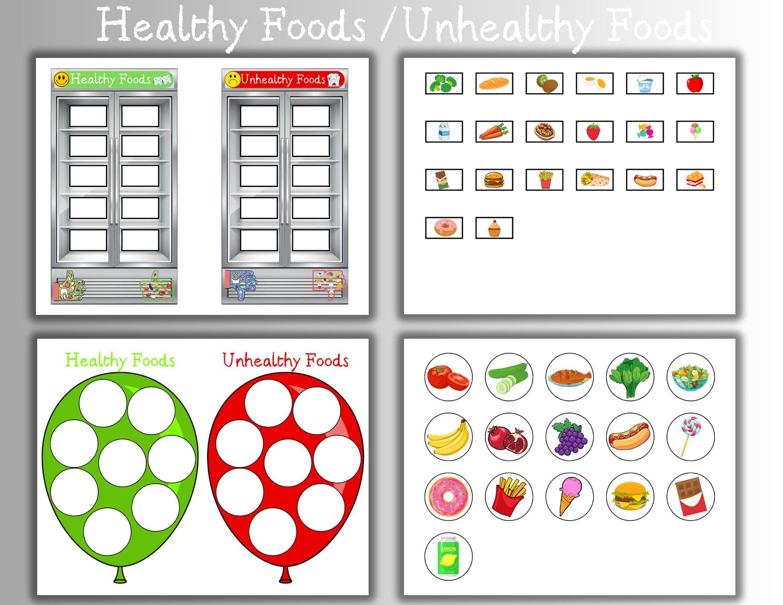 Healthy or Unhealthy Food Sorting Game,healthy Vs Unhealthy Food ...