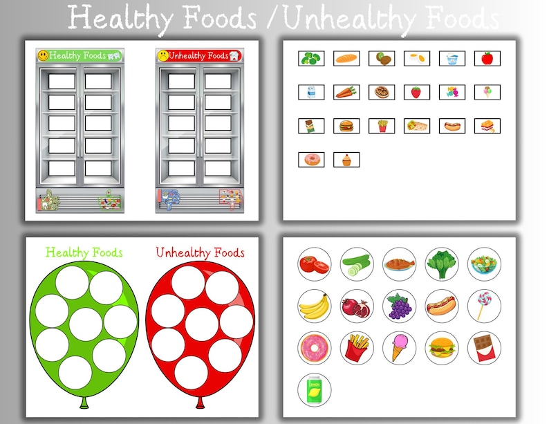Healthy or Unhealthy Food Sorting Game,healthy Vs Unhealthy Food ...