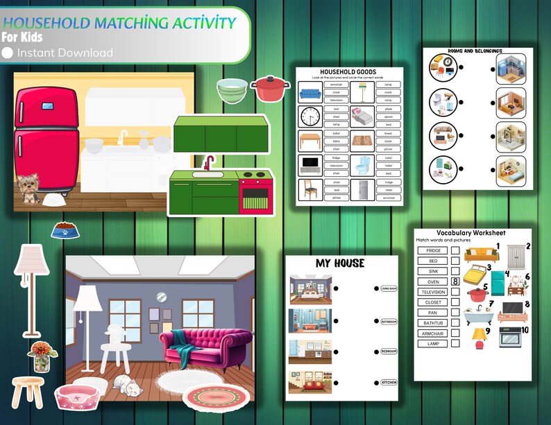 Toddler Busy Book,preschool Curriculum, Household Things Sorting ...