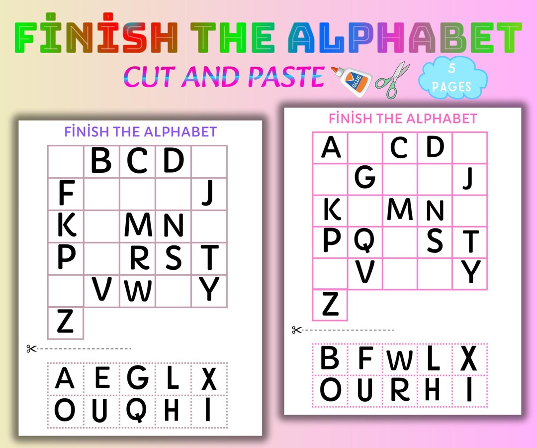 Alphabet Cut and Paste Worksheets for Kids | ABC Letter Activities ...