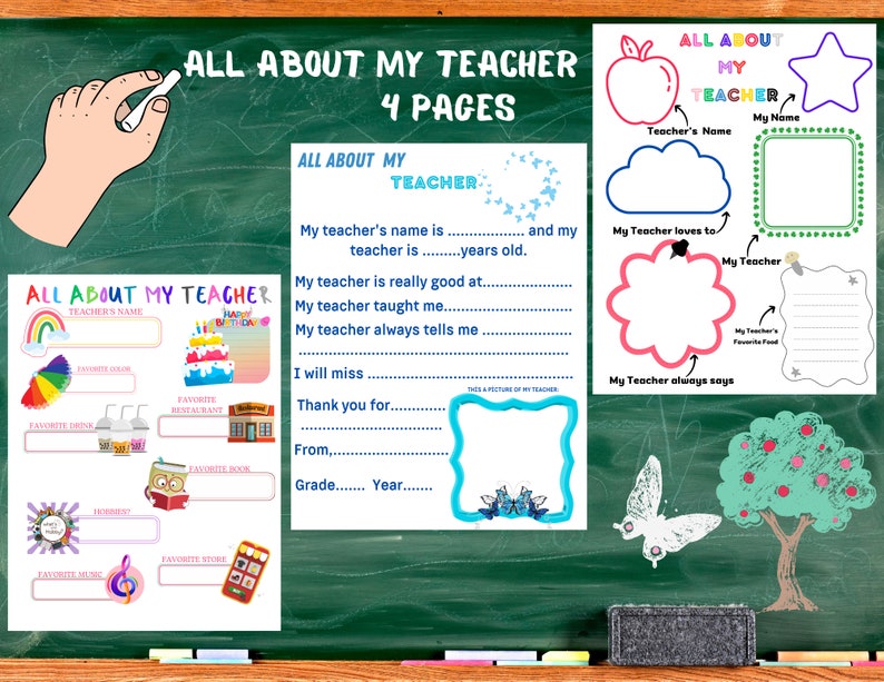 All About My Teacher Survey, Back to School Teacher Questionnaire ...