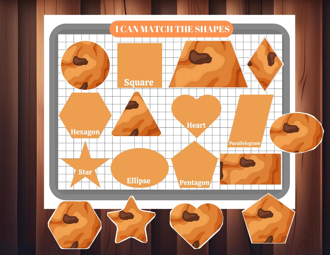 Shapes Matching Printable Activity,toddler Busy Book Page,preschool ...