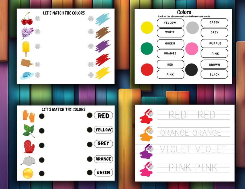 Color Sorting Activities - Color Matching Games - Toddler Busy Book ...