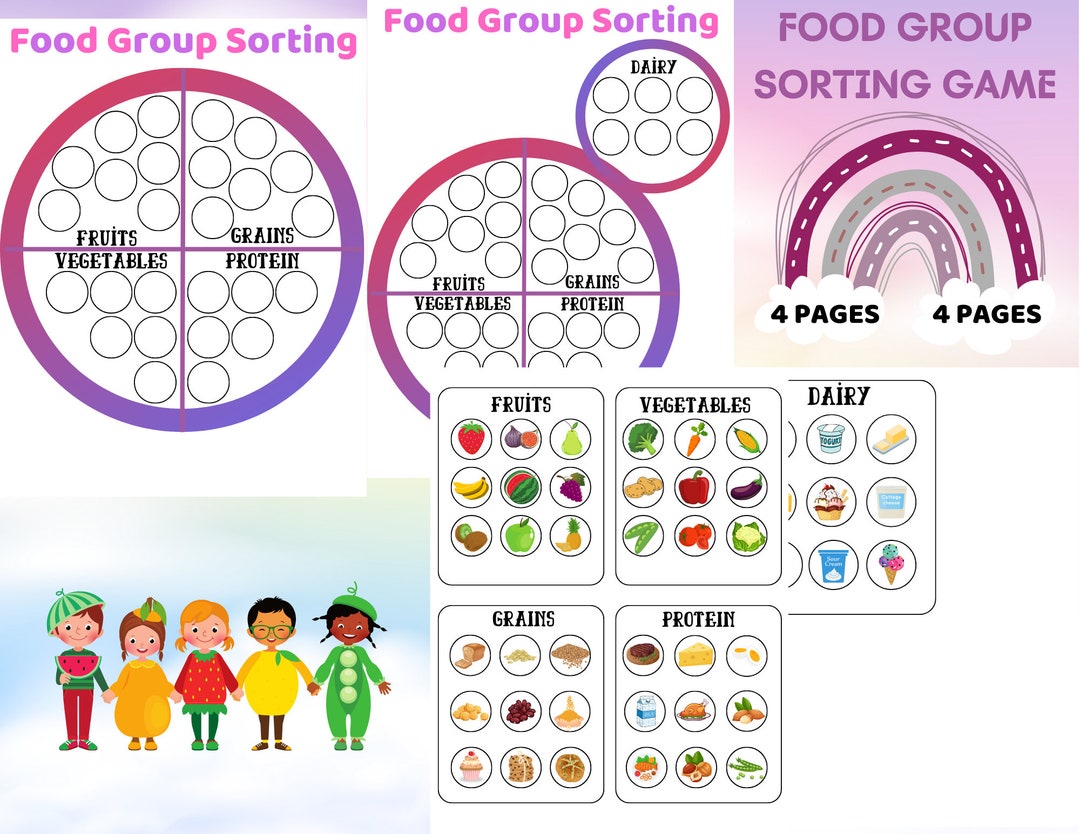Food Group Sorting Activity Game, Food Plate Activity, Homeschool ... Food Group Sorting Activity Game, Food Plate Activity, Homeschool ...