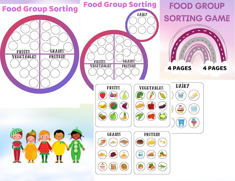 Food Group Sorting Activity Game, Food Plate Activity, Homeschool ... Food Group Sorting Activity Game, Food Plate Activity, Homeschool ...