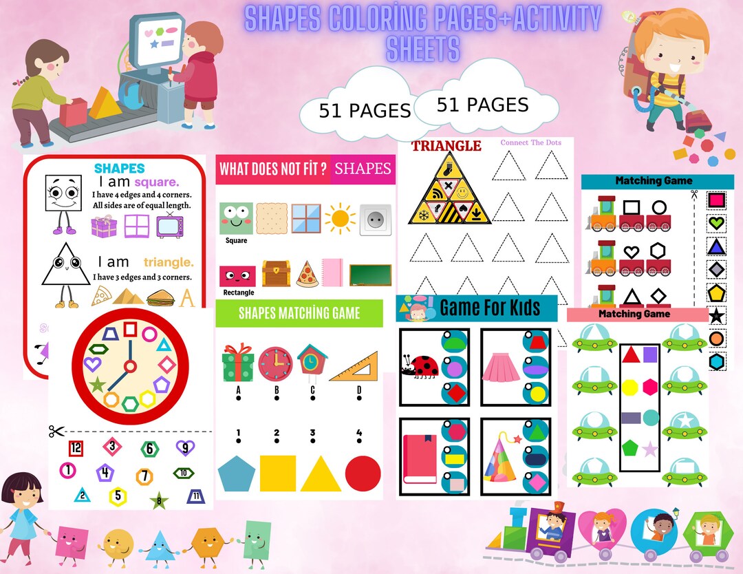 Geometric Shapes,shape Recognition,learning Geometry,shape Workbook ...