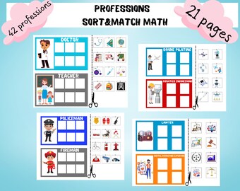 Community Helpers Preschool Sorting Mats. Professions Printable ...