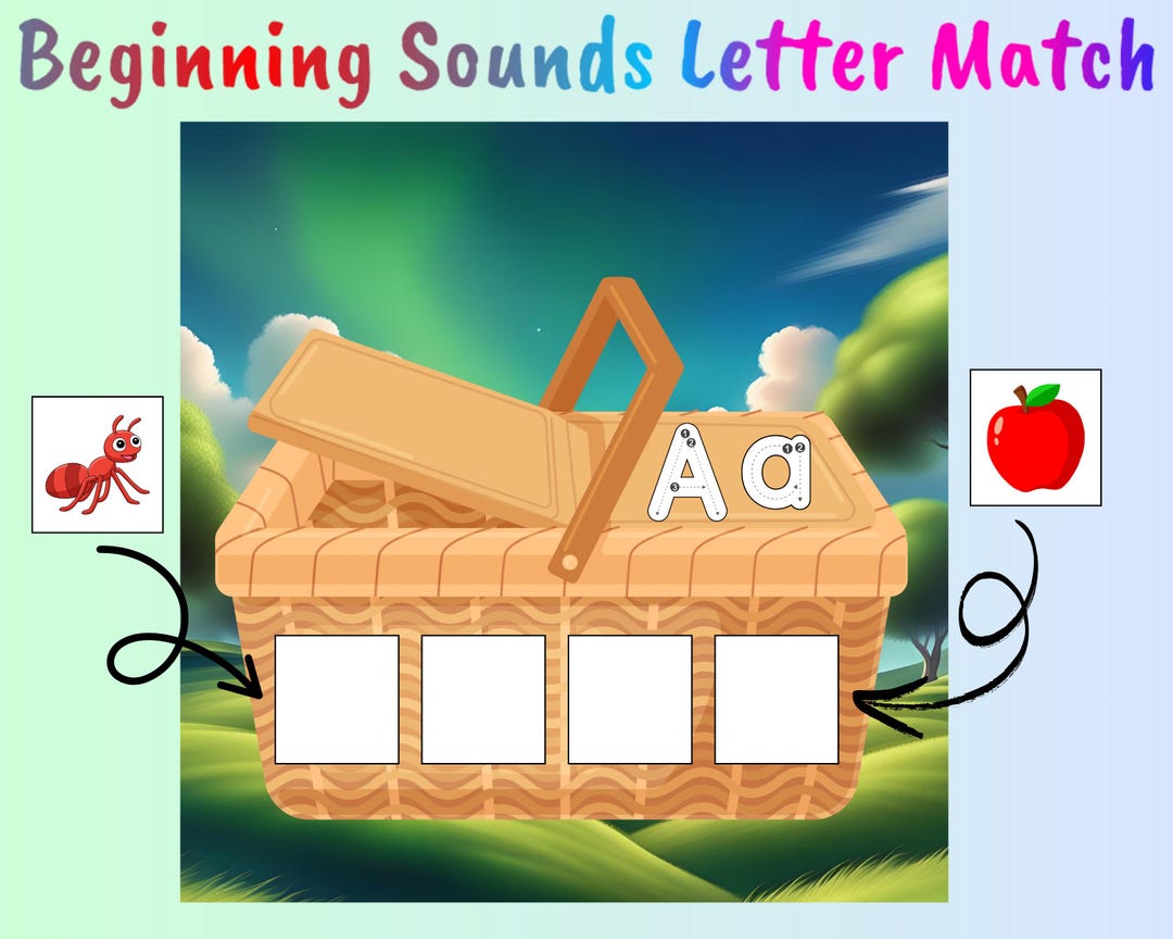 Beginning Sounds Letter Match Game | Alphabet Phonics Matching Activity ...