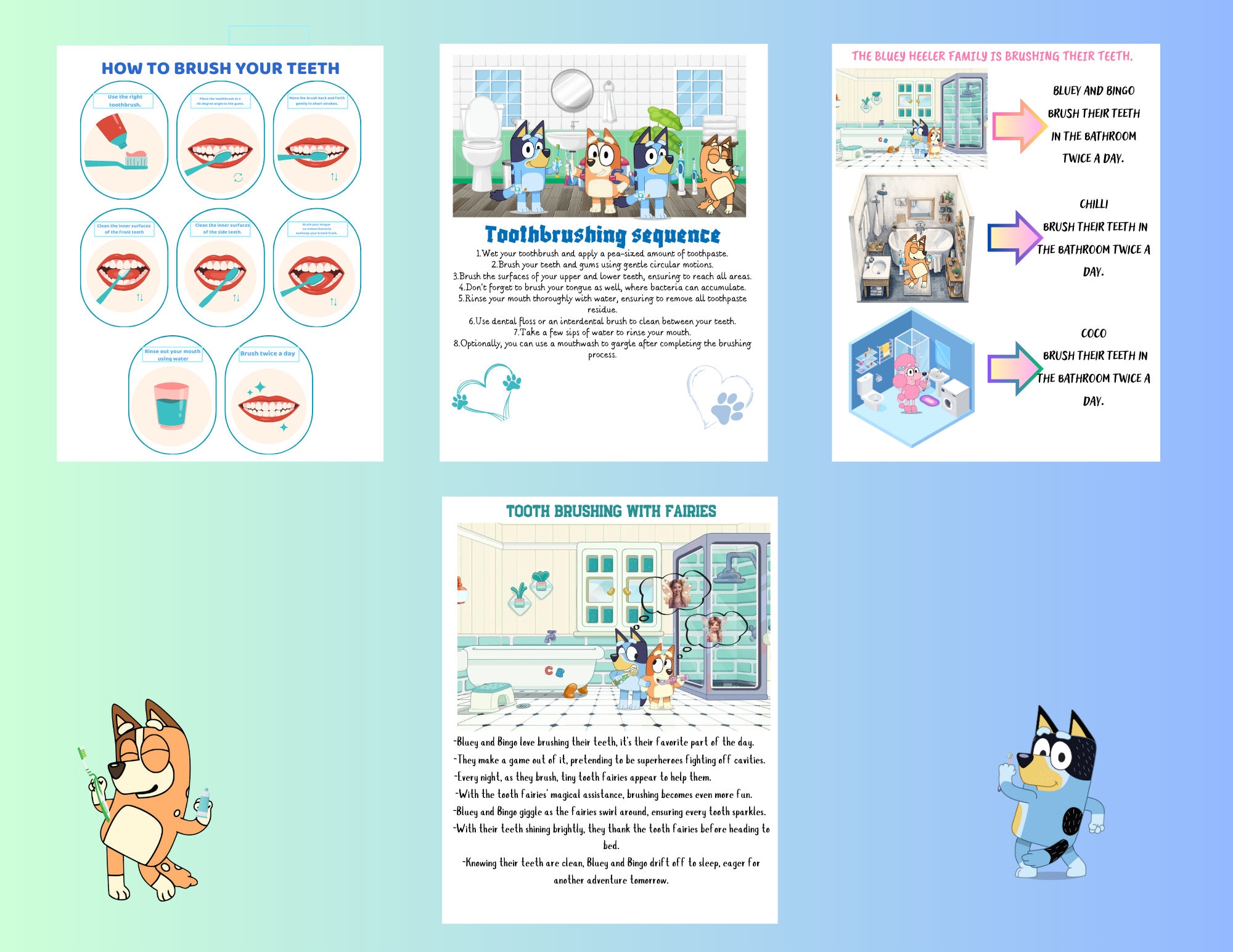 Bluey Heeler Dental Health,oral Hygiene,teeth,bluey Heeler Activity ...