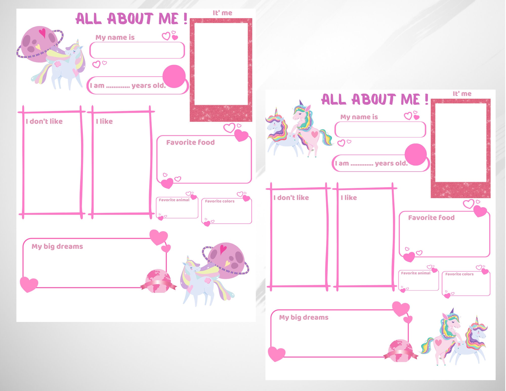 All About Me Printable Book Preschool, INSTANT DOWNLOAD, All About Me ...