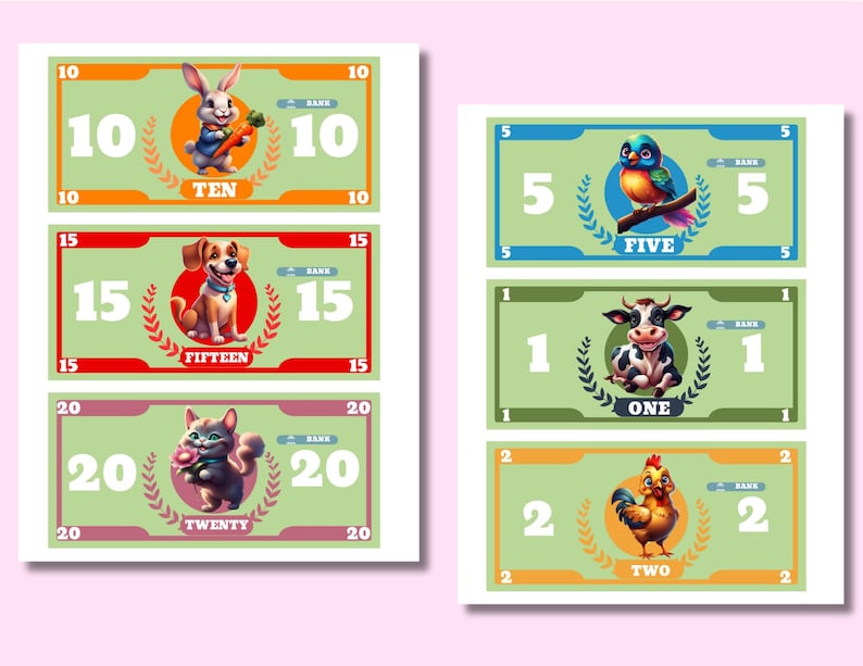 Play Money Printable,editable Play Money,pretend Play Money,play Money ...