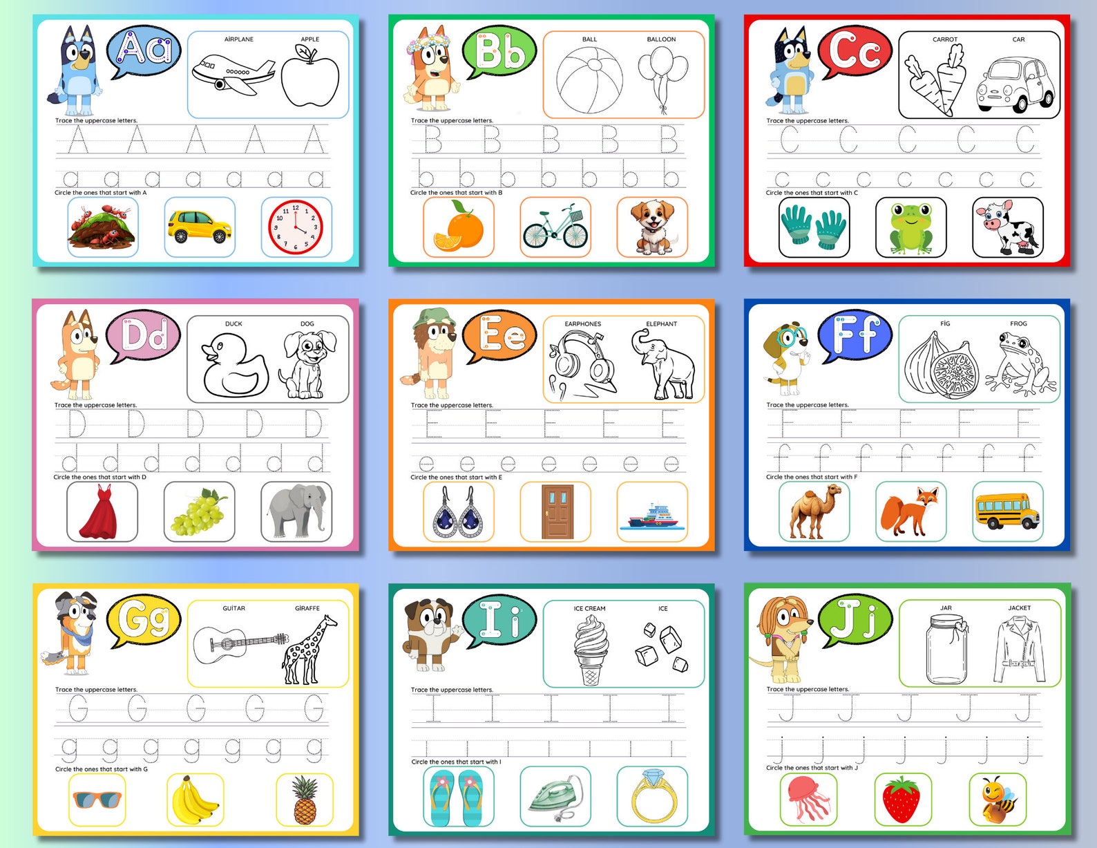 Bluey Busy Book,alphabet Busy Book,bluey Activity Book,bluey Activity ...