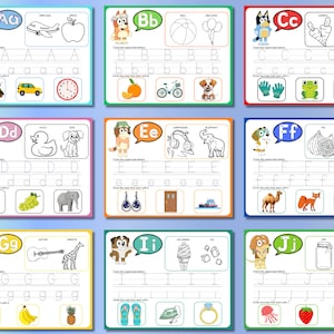 Bluey Busy Book,alphabet Busy Book,bluey Activity Book,bluey Activity ...