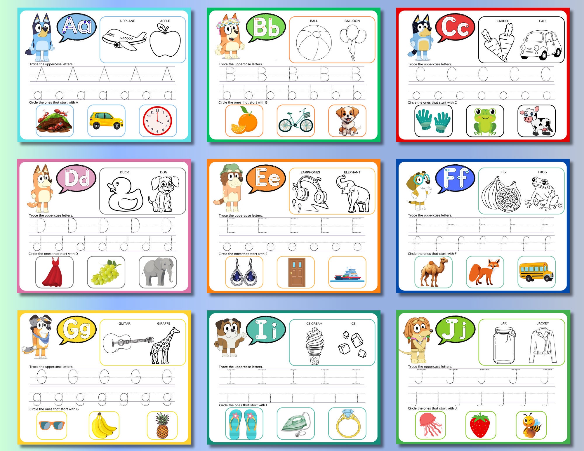 Bluey Busy Book,alphabet Busy Book,bluey Activity Book,bluey Activity ...