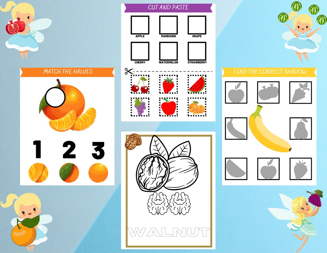 Fruit Worksheets for Kids Fruit Preschool Worksheets - Etsy