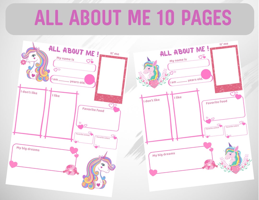 All About Me Printable Book Preschool, INSTANT DOWNLOAD, All About Me ...