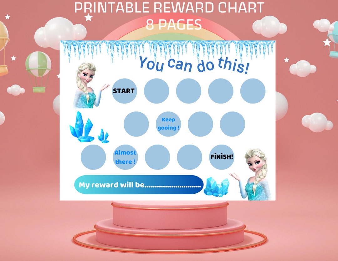 Printable Frozen Reward Chart, Girls Sticker Chart, Instant Download ...
