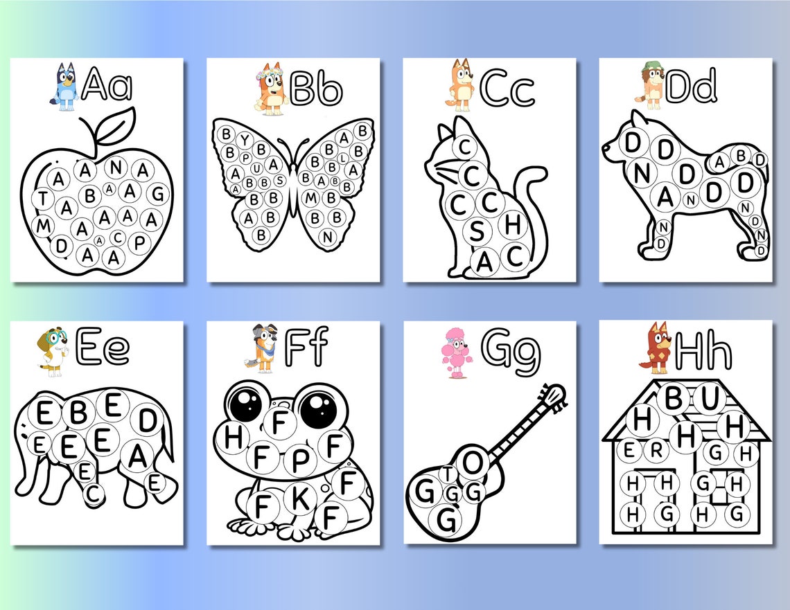 Bluey Busy Book,alphabet Busy Book,bluey Activity Book,bluey Activity ...