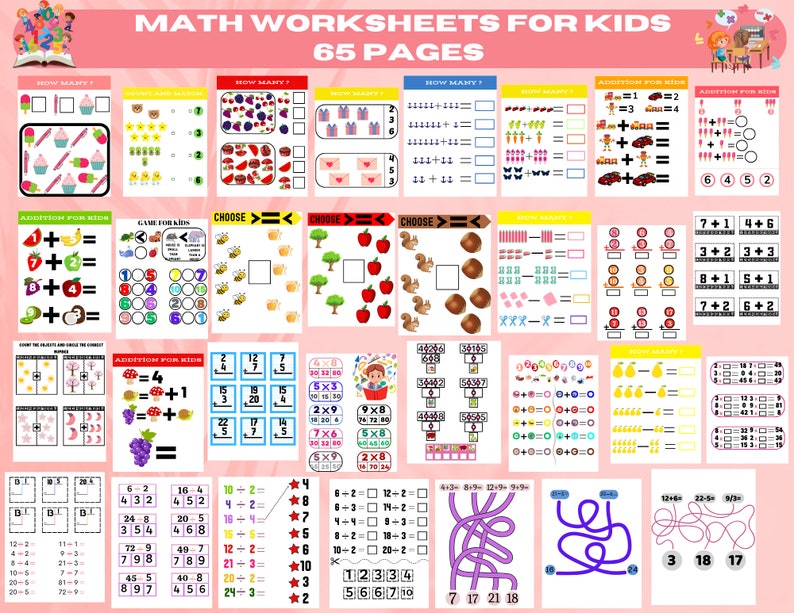 Preschool Math L Printable Math Worksheets L Kindergarten Worksheets L ...