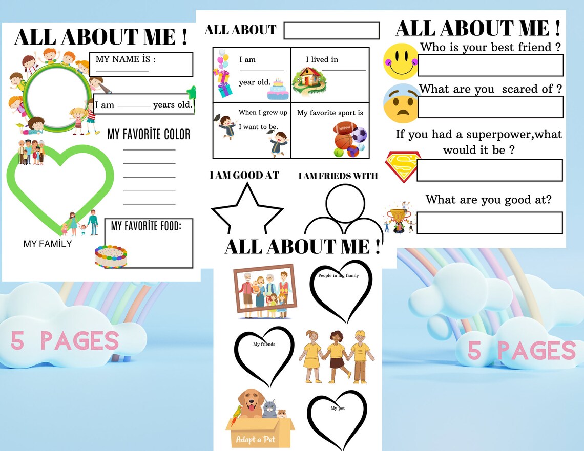 All About Me | Printable Activity | All About Me Printable | All About ...