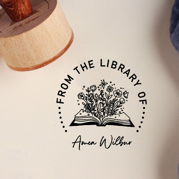Library Stamp - Etsy