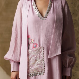 Indian Pink Fusion Kurta Set for Wedding Occasions - Etsy