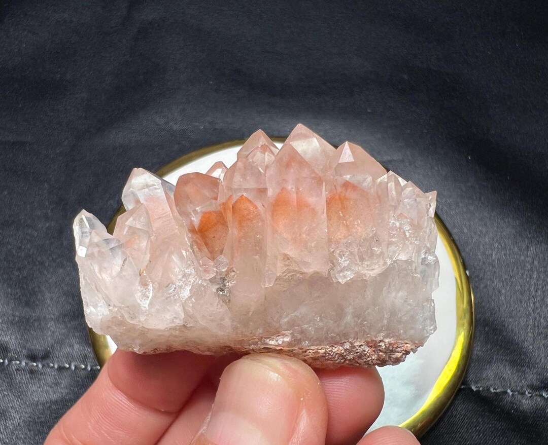 Small Phantom Quartz Cluster With Hematite Inclusions - Orange River ...