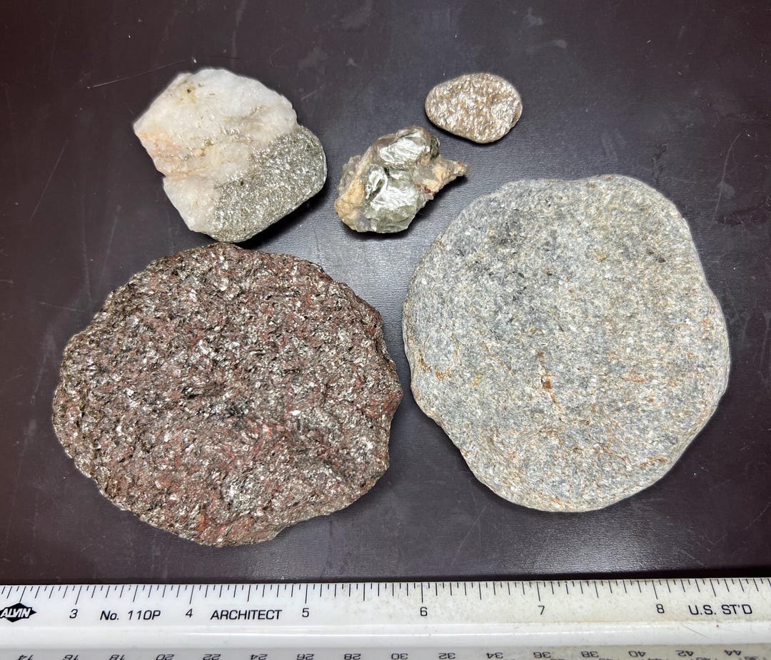 Muscovite Mica Schist Rock Specimen Set of 5 – Natural Metamorphic Rock ...