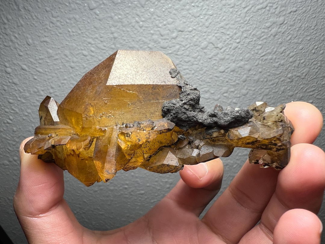 Rare Incredible Yellow Quartz Clusters | Iron Coated Chicken Wing ...