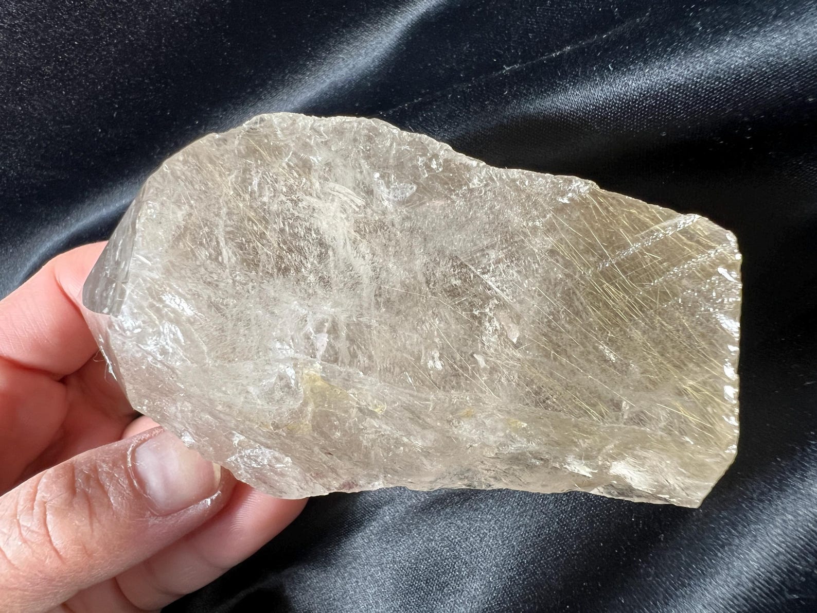 Stunning Large Clear Quartz TERMINATED Crystal With Golden Rutile ...