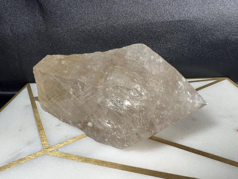 Stunning Large Clear Quartz TERMINATED Crystal With Golden Rutile ...