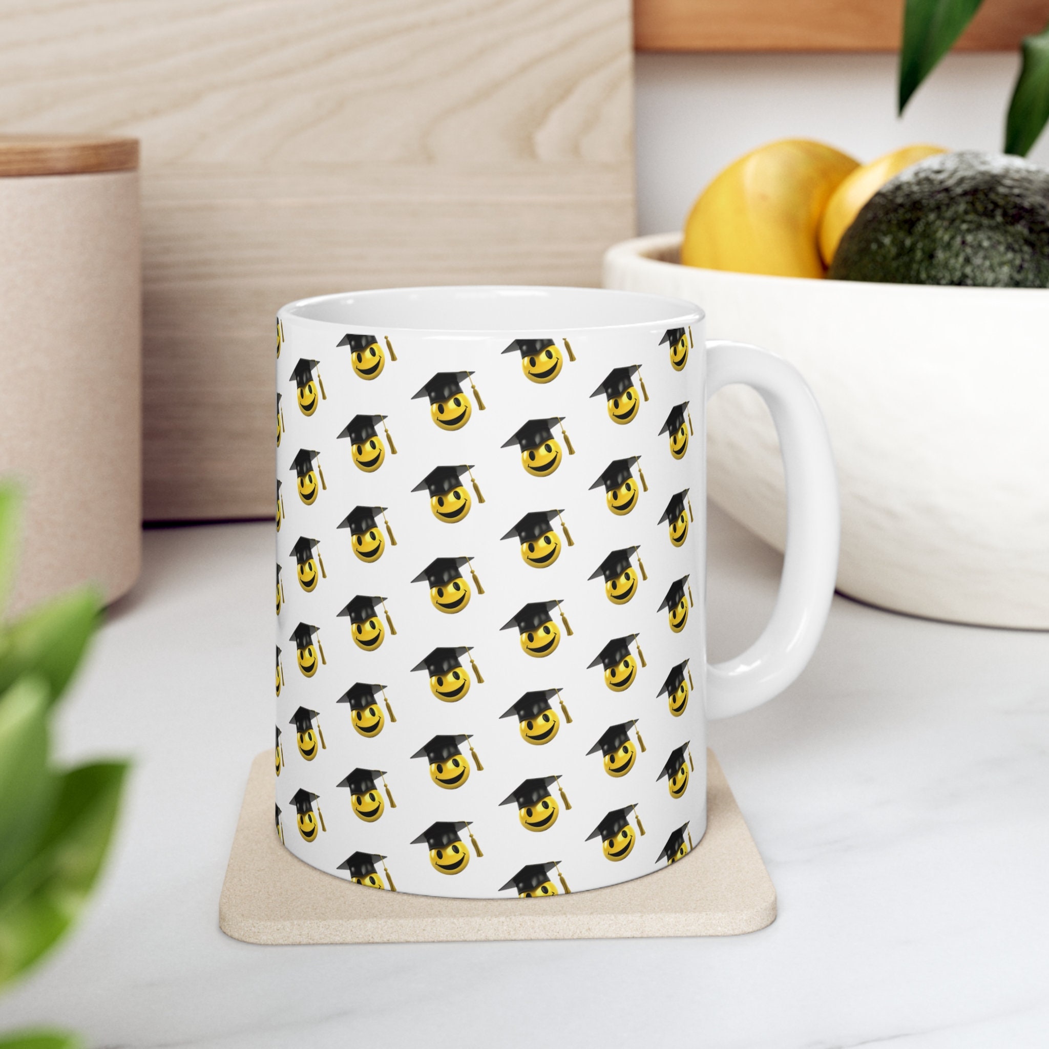 GRADUATE EMOJI MUG Graduation Happy Face Mug New Graduate - Etsy