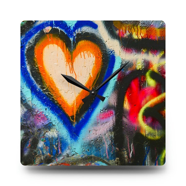 Orange Vibrant Clock - Etsy