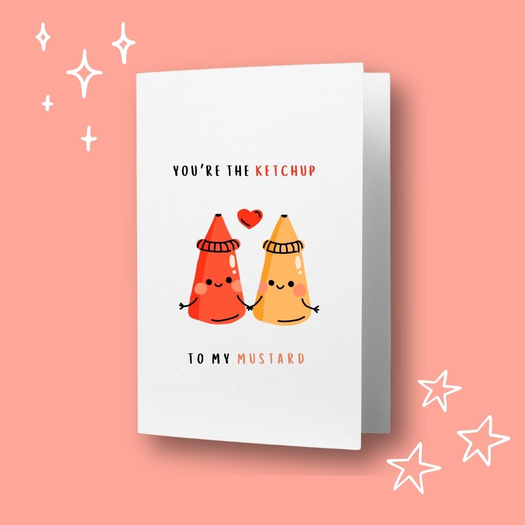 PRINTABLE Greeting Card - Ketchup Greeting Card - Instant Download Card ...