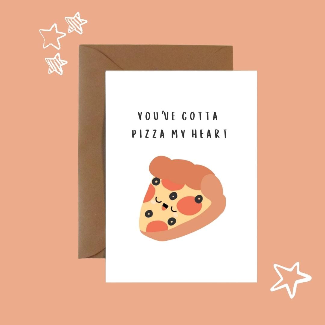 PRINTABLE Greeting Card - Pizza Greeting Card - Instant Download Card ...