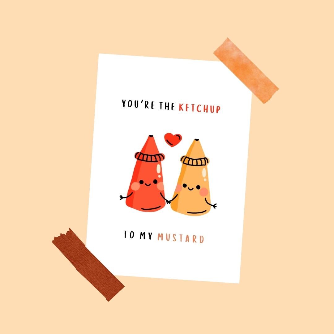 PRINTABLE Greeting Card - Ketchup Greeting Card - Instant Download Card ...