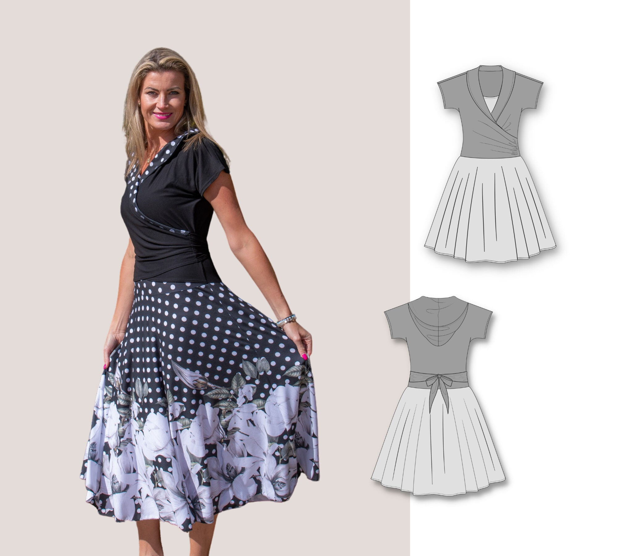 Dress Sona With a Hood | PDF Sewing Pattern + Step by Step Tutorial - Etsy