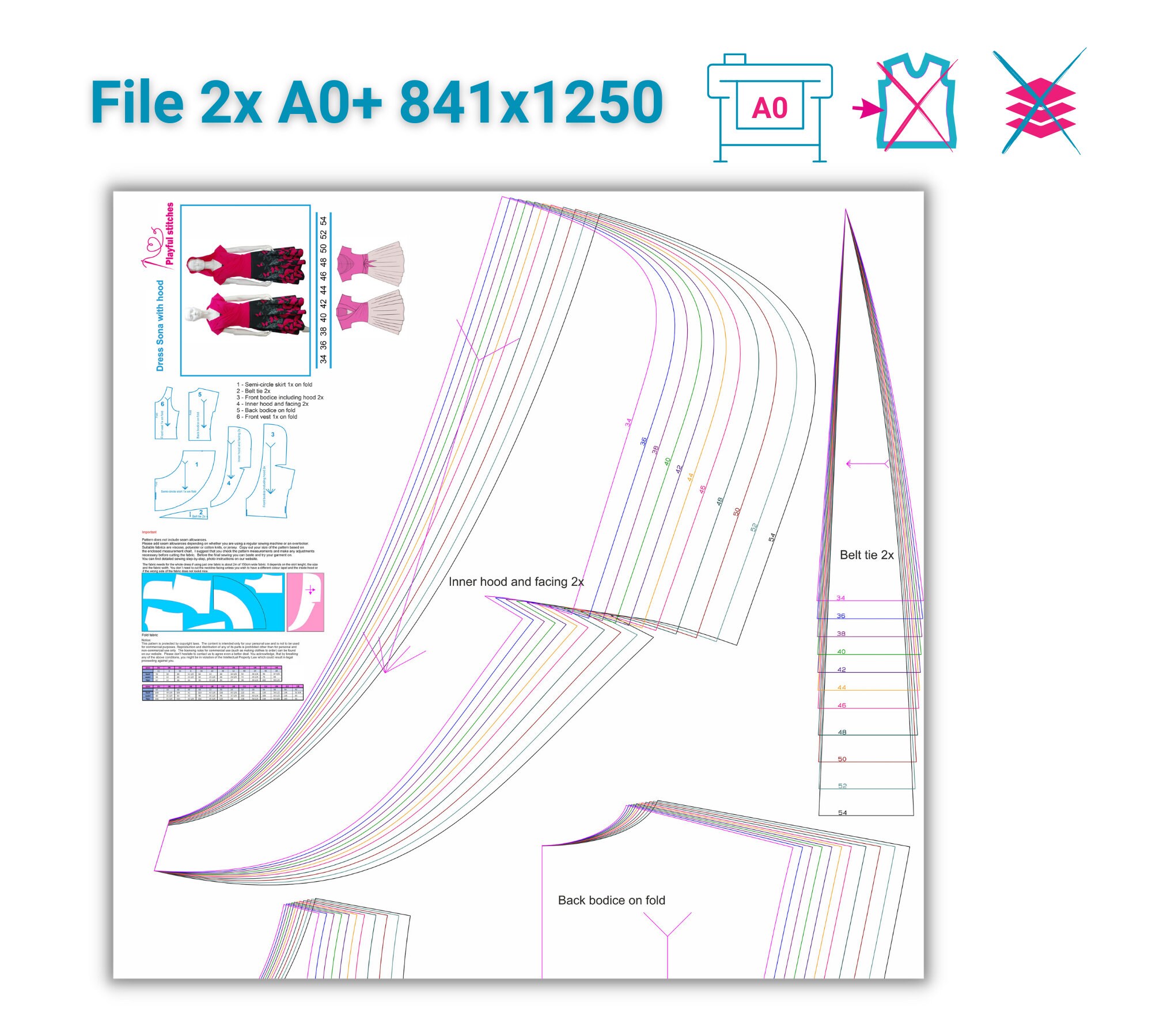 Dress Sona With a Hood | PDF Sewing Pattern + Step by Step Tutorial - Etsy