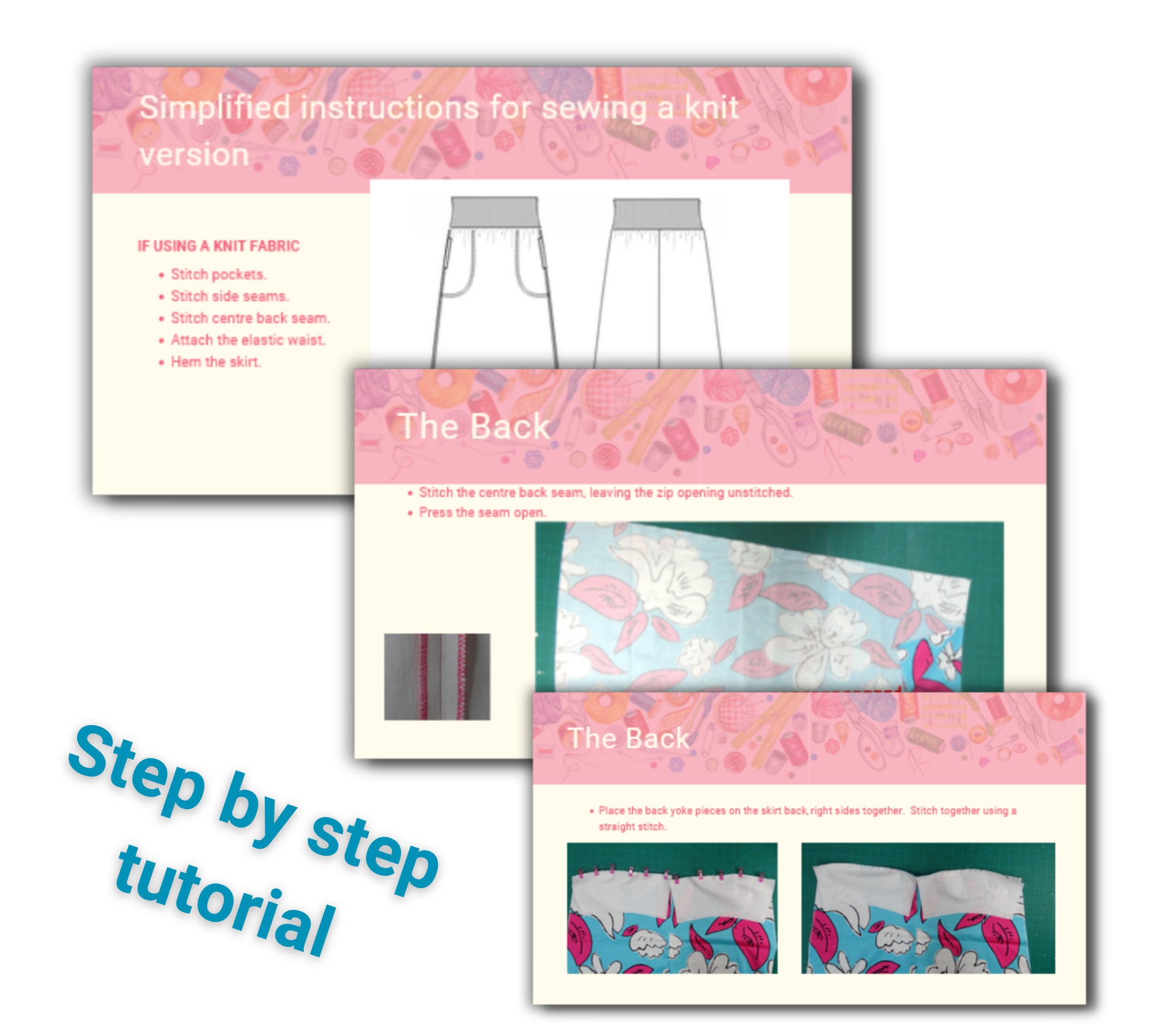 Skirt Karla | PDF Sewing Pattern + Step by Step Tutorial - Etsy
